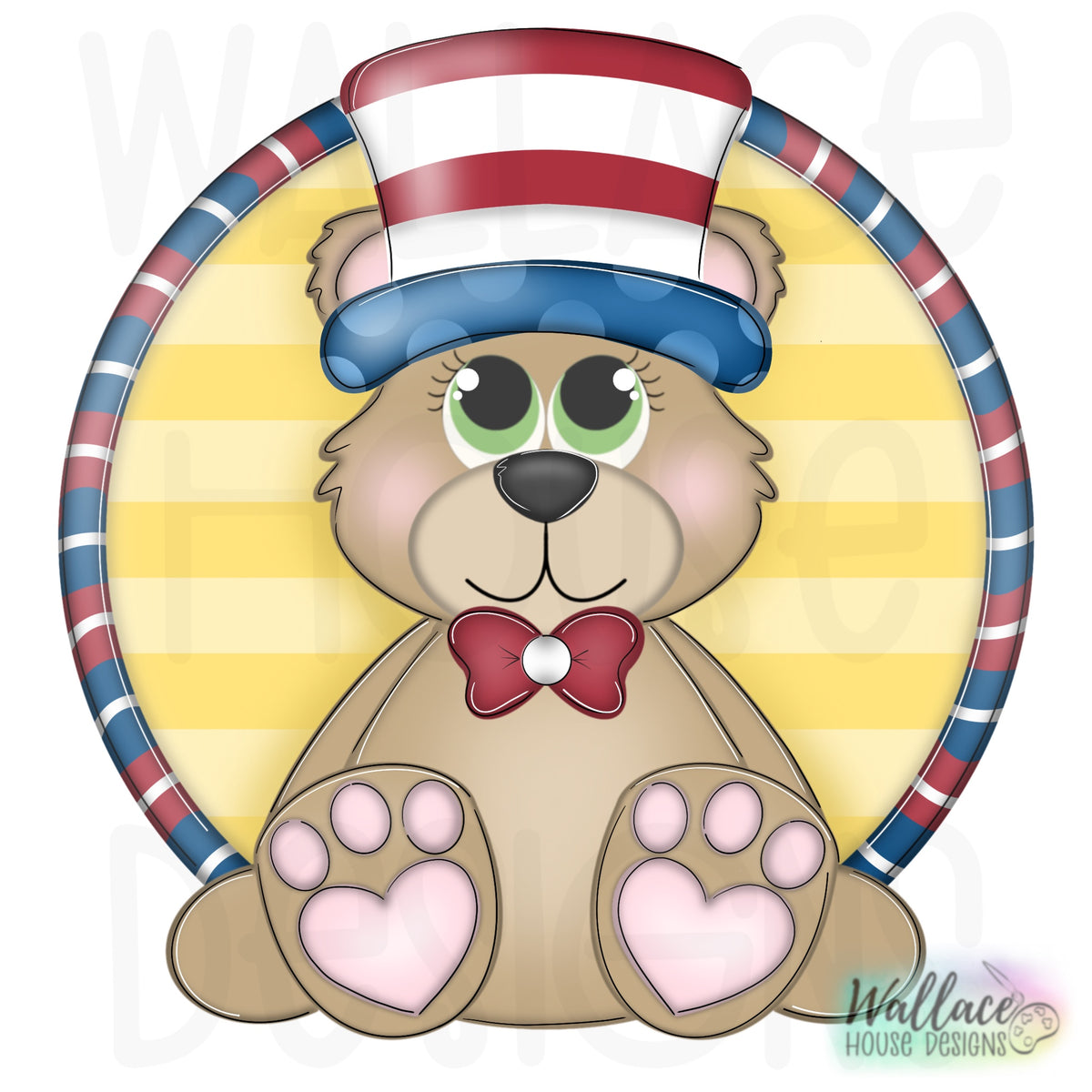 Patriotic Teddy Bear Printable Template – wallacehousedesigns
