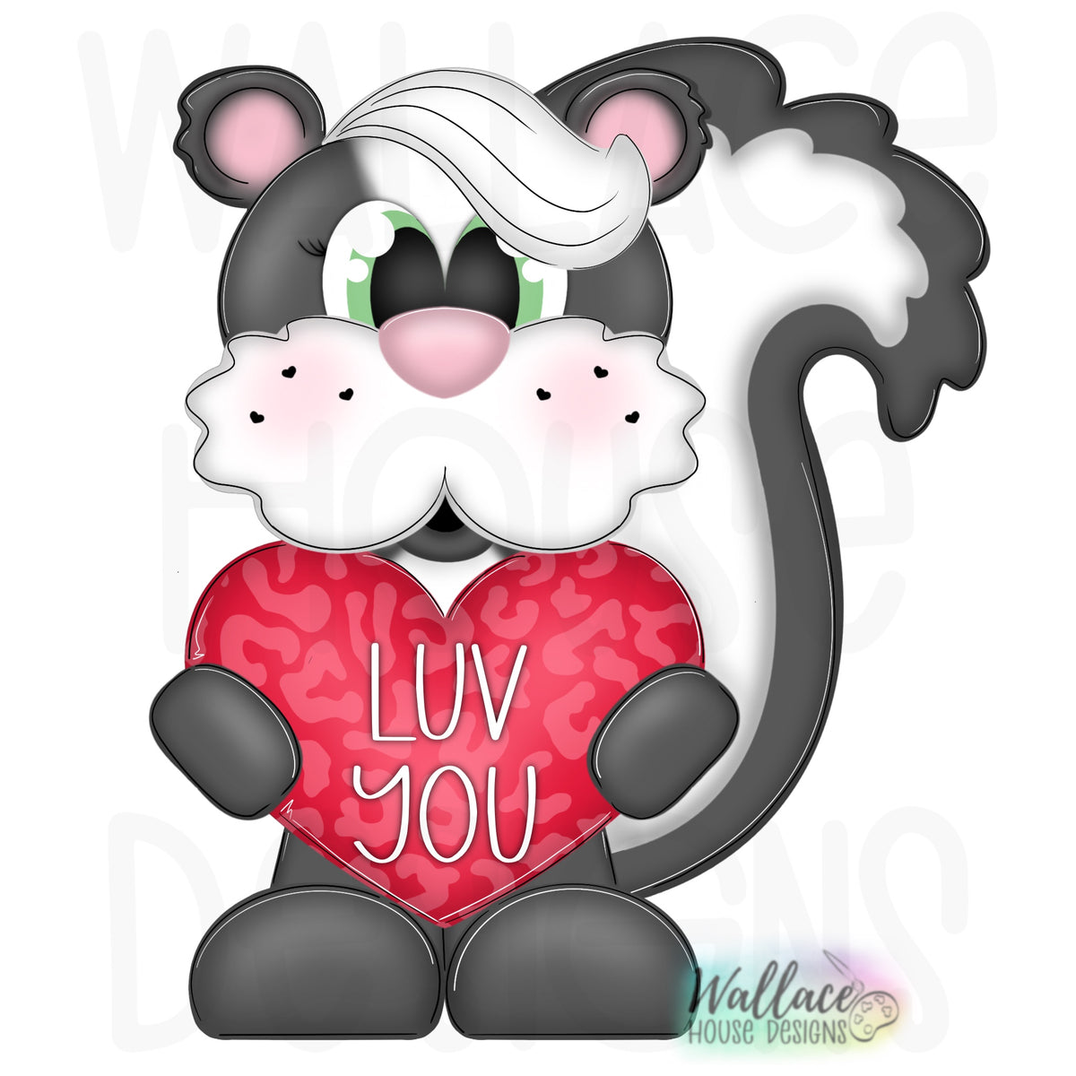 I Love You Valentines Skunk Printable Template – wallacehousedesigns