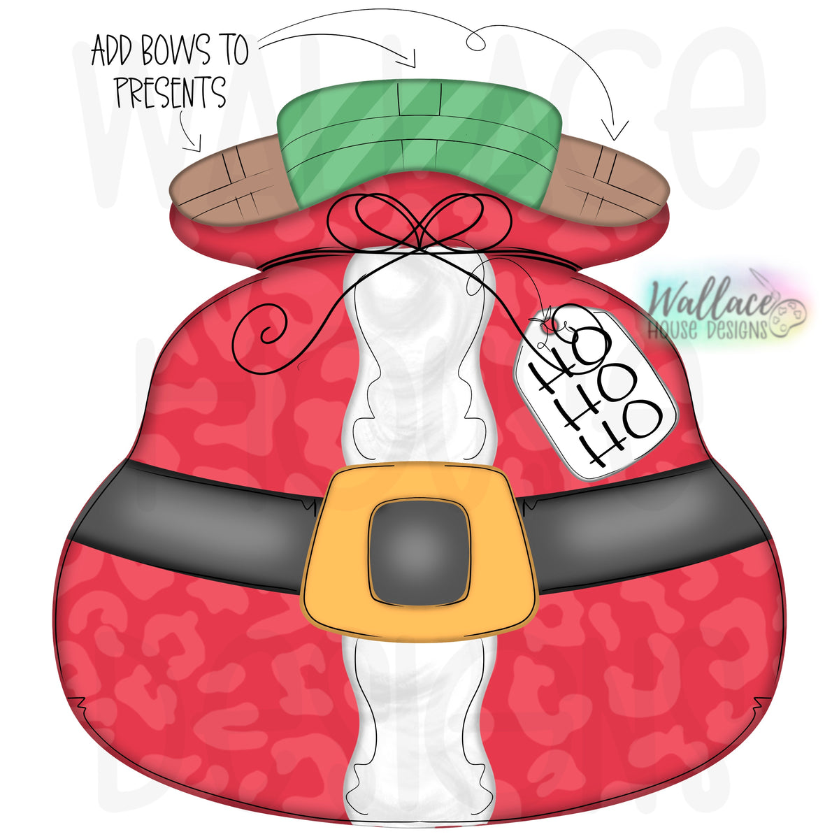 Santa Claus Gift Sack Printable Template – wallacehousedesigns
