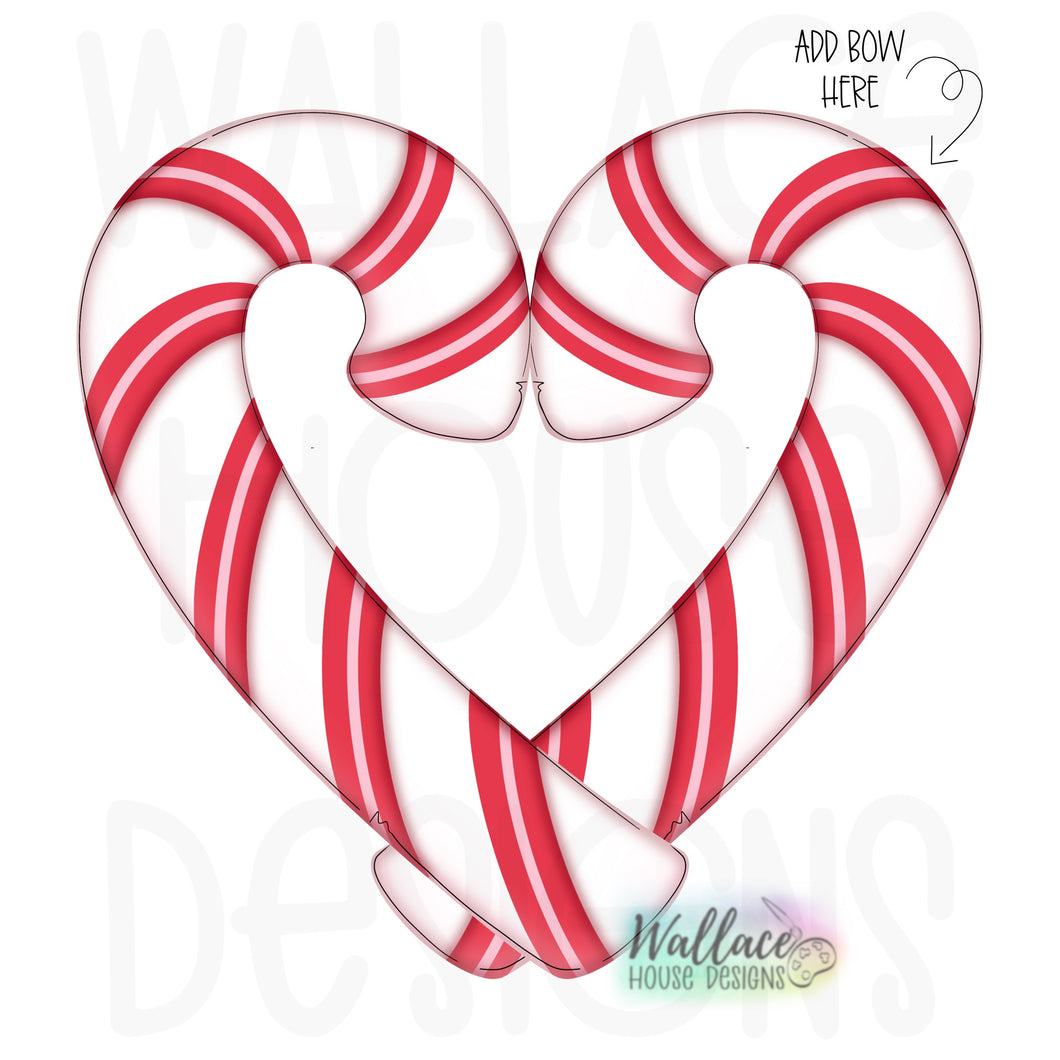 Top it with a Bow Candy Cane Heart Printable Template – wallacehousedesigns