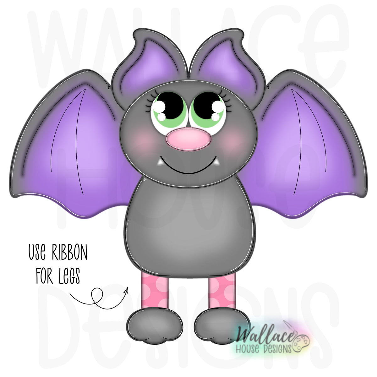 Hangin Bat Ribbon Feet Printable Template – wallacehousedesigns