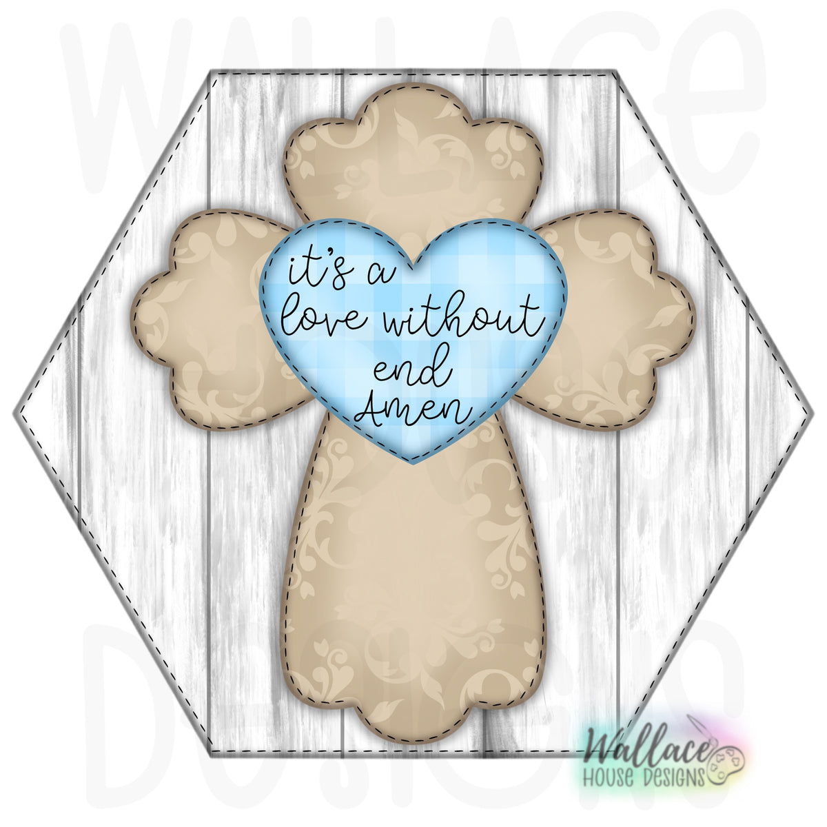 Love Without End Amen Cross Octagon Frame JPEG – wallacehousedesigns