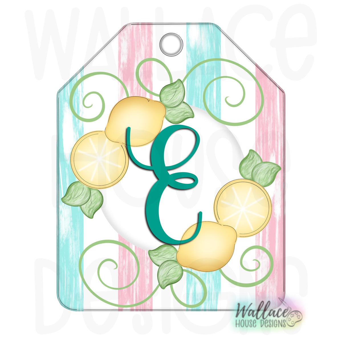 Lemon Monogram Tag Printable Template – wallacehousedesigns