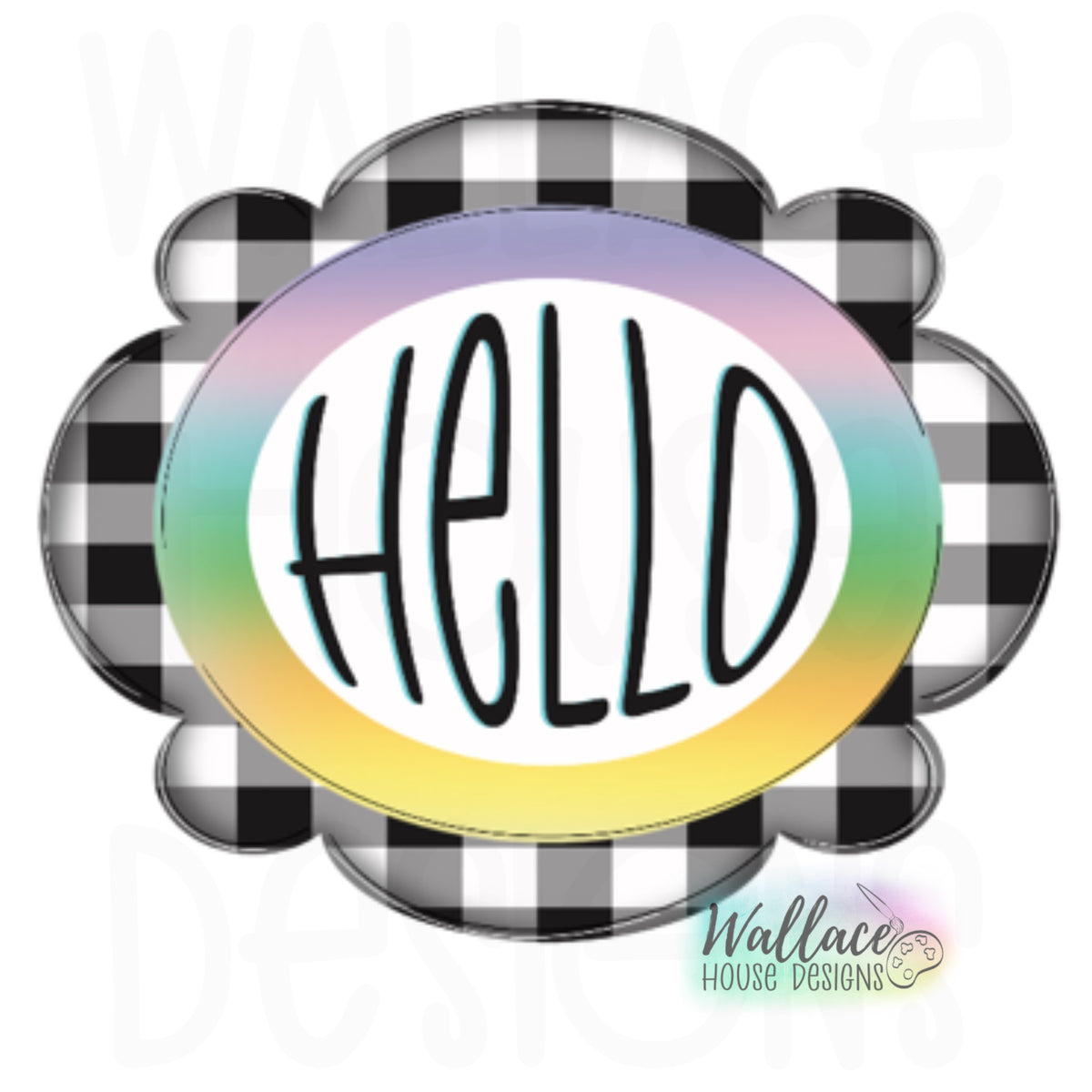Hello Funky Frame Printable Template – wallacehousedesigns