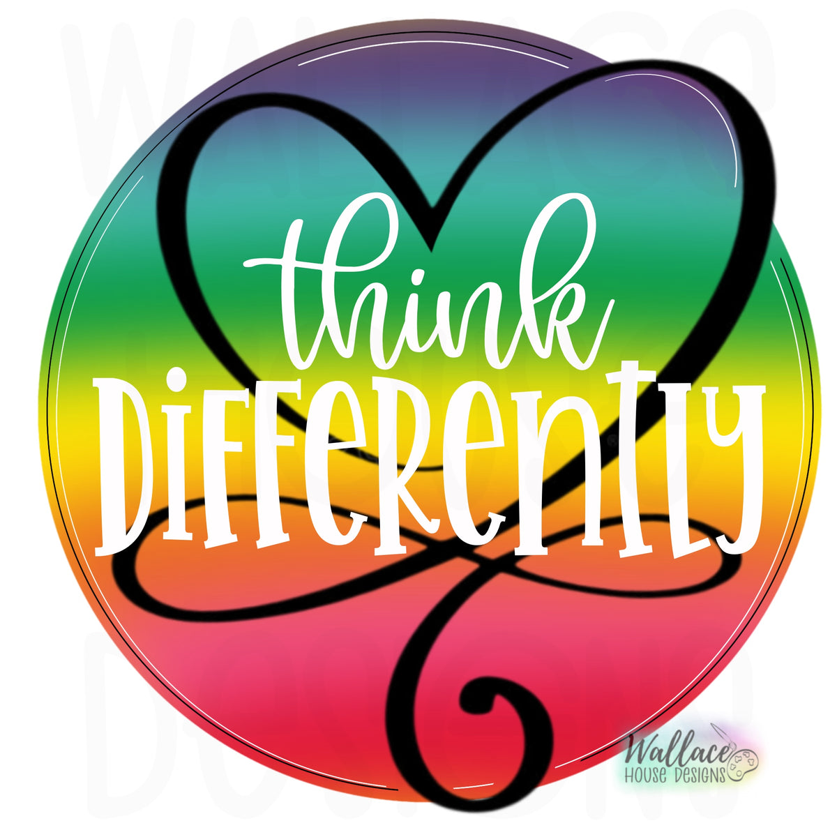 Think Differently Awareness Round Printable Template – wallacehousedesigns