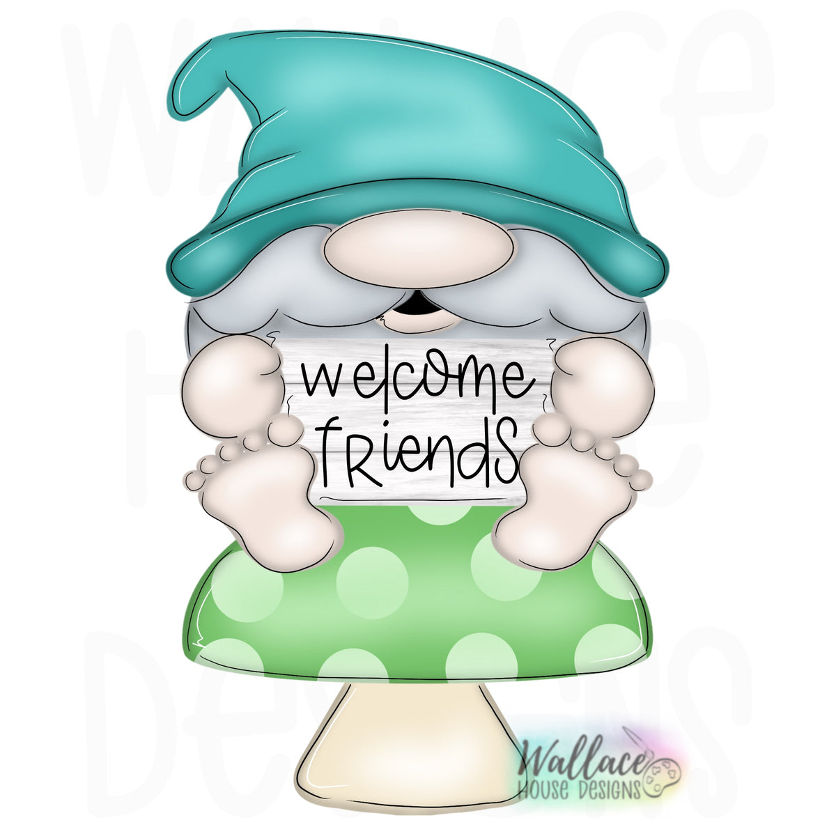 Barefoot Toadstool Gnome Printable Template – wallacehousedesigns