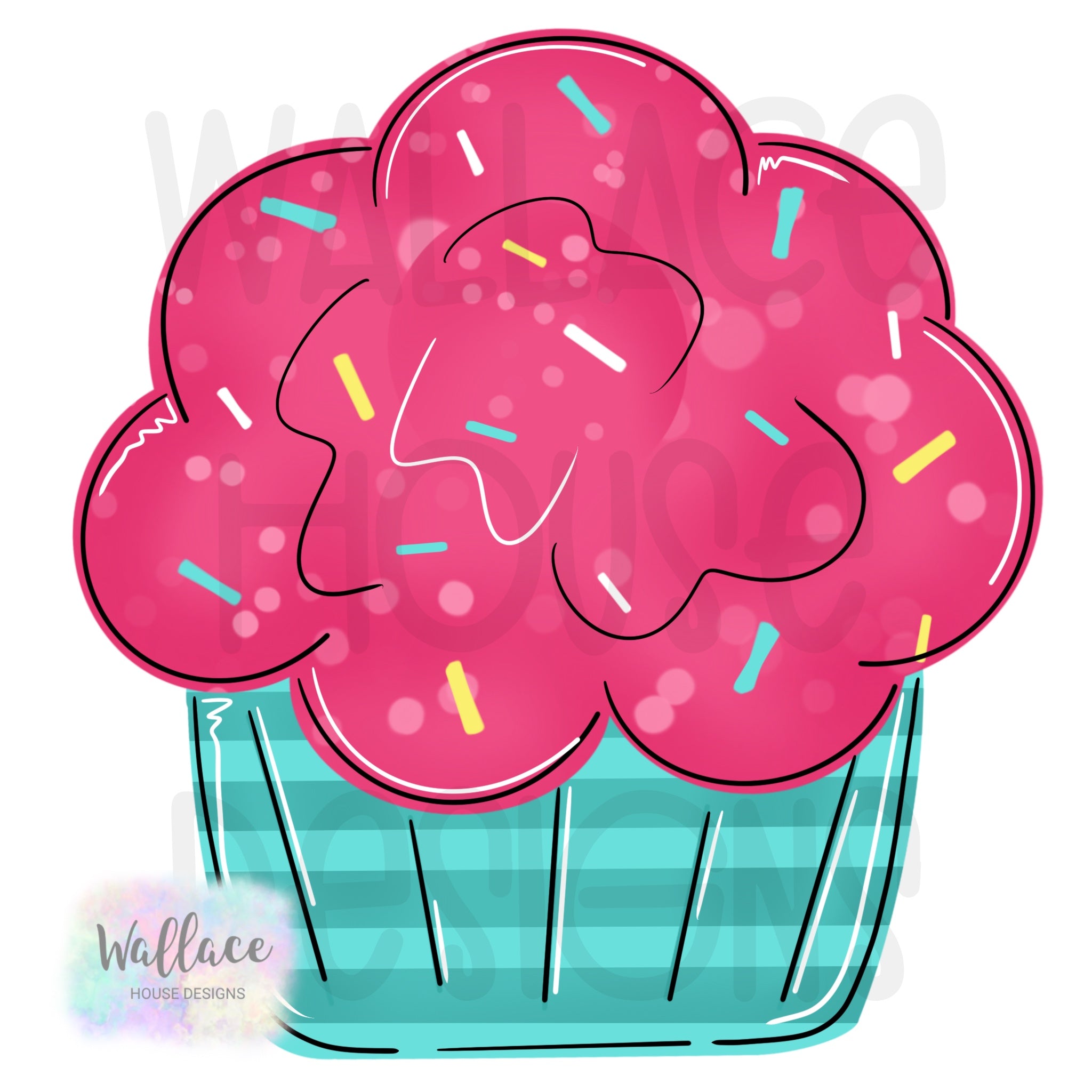 Pink Birthday Cupcakes Clipart