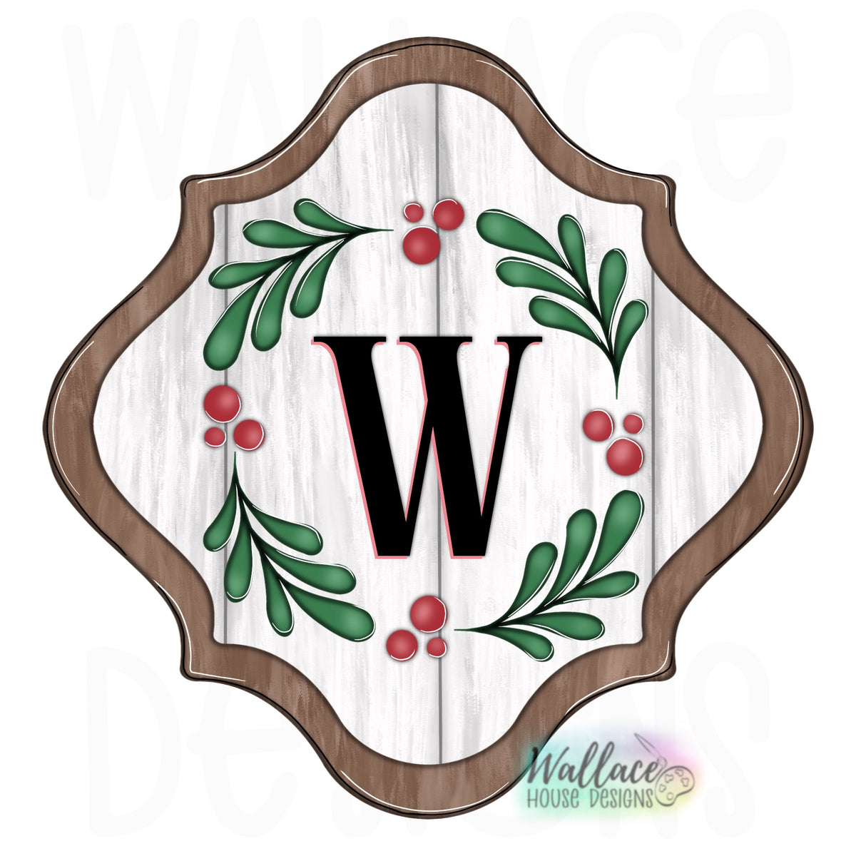 Holiday Laurel Frame Printable Template – wallacehousedesigns