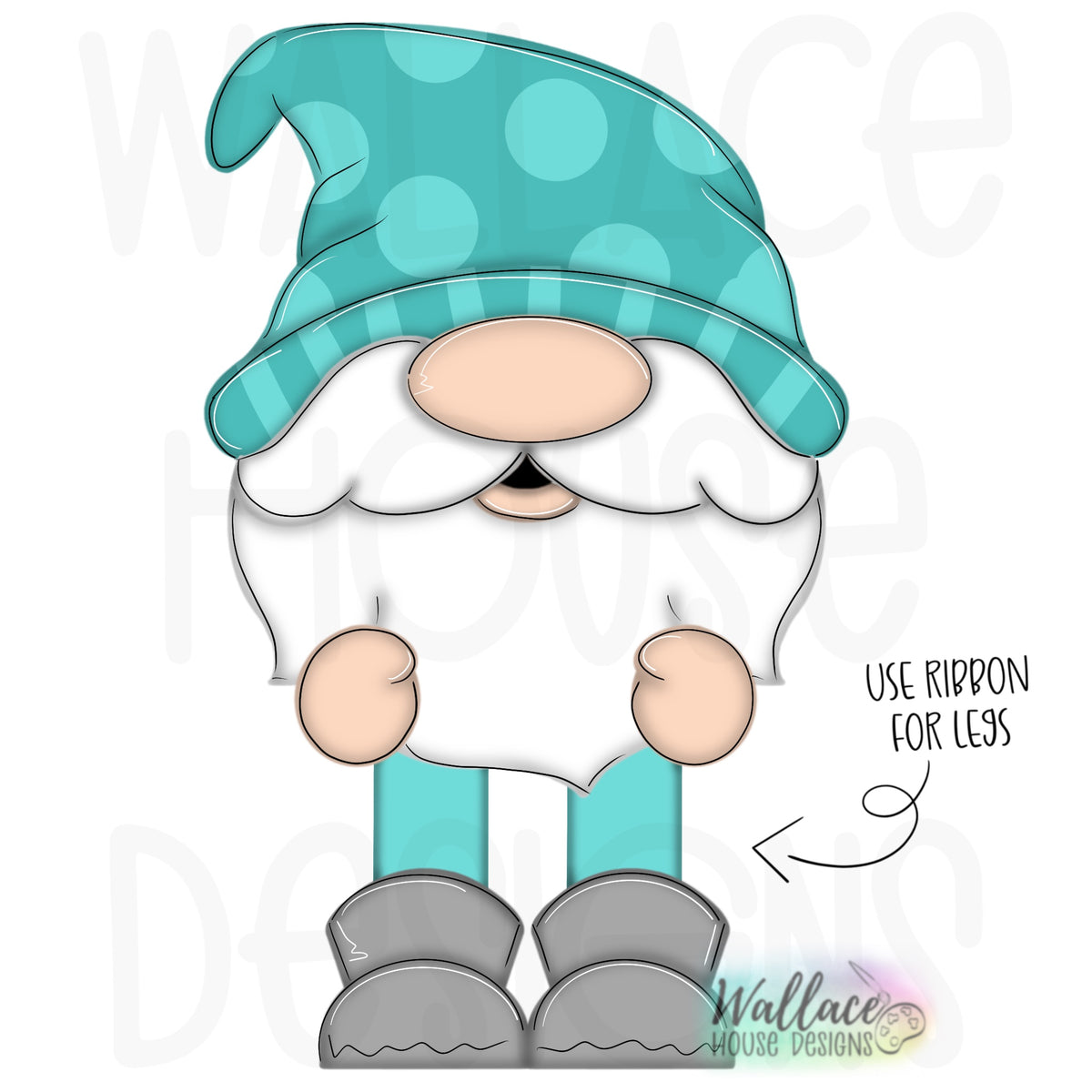 Gnome Ribbon Feet Printable Template – wallacehousedesigns