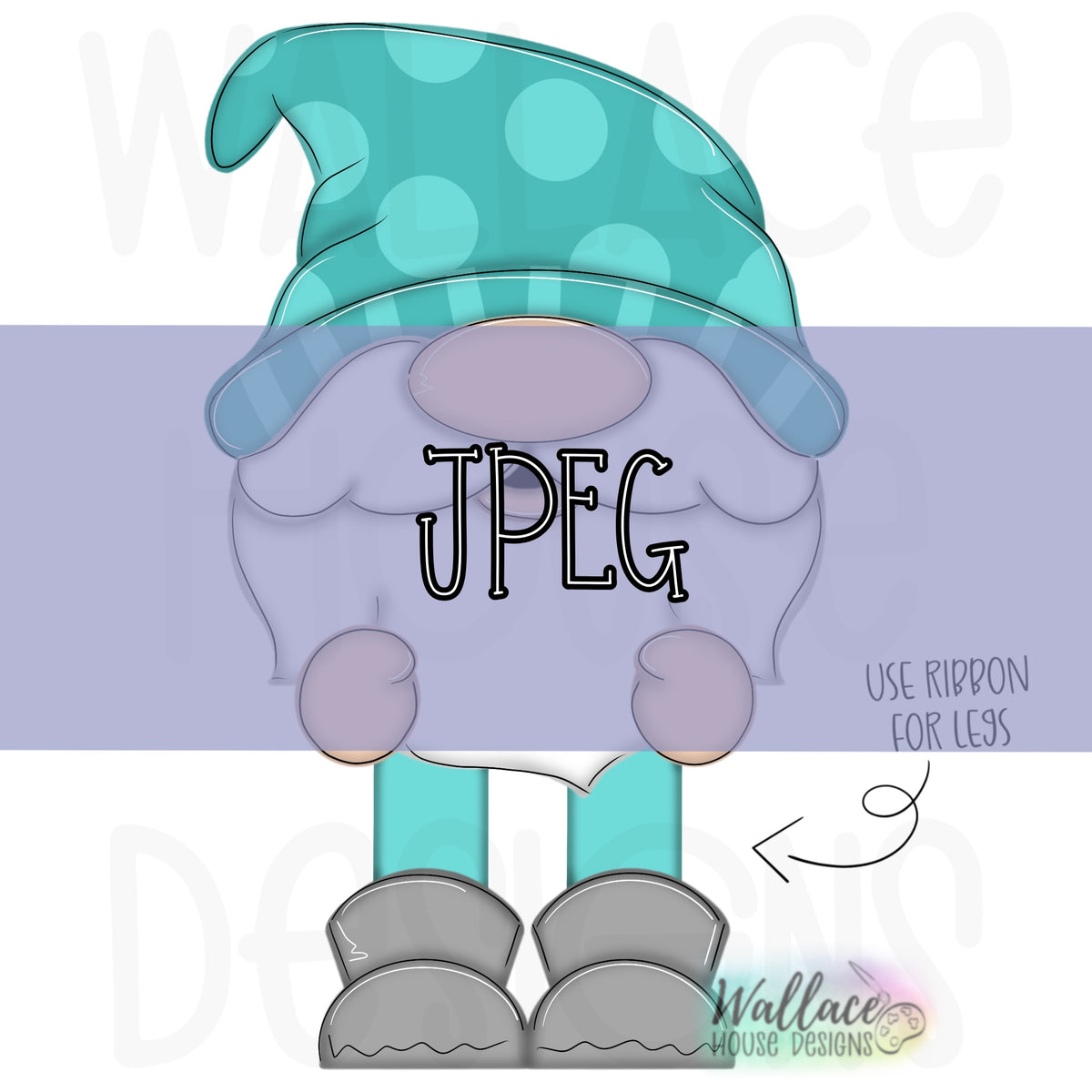 Gnome Ribbon Feet JPEG – wallacehousedesigns