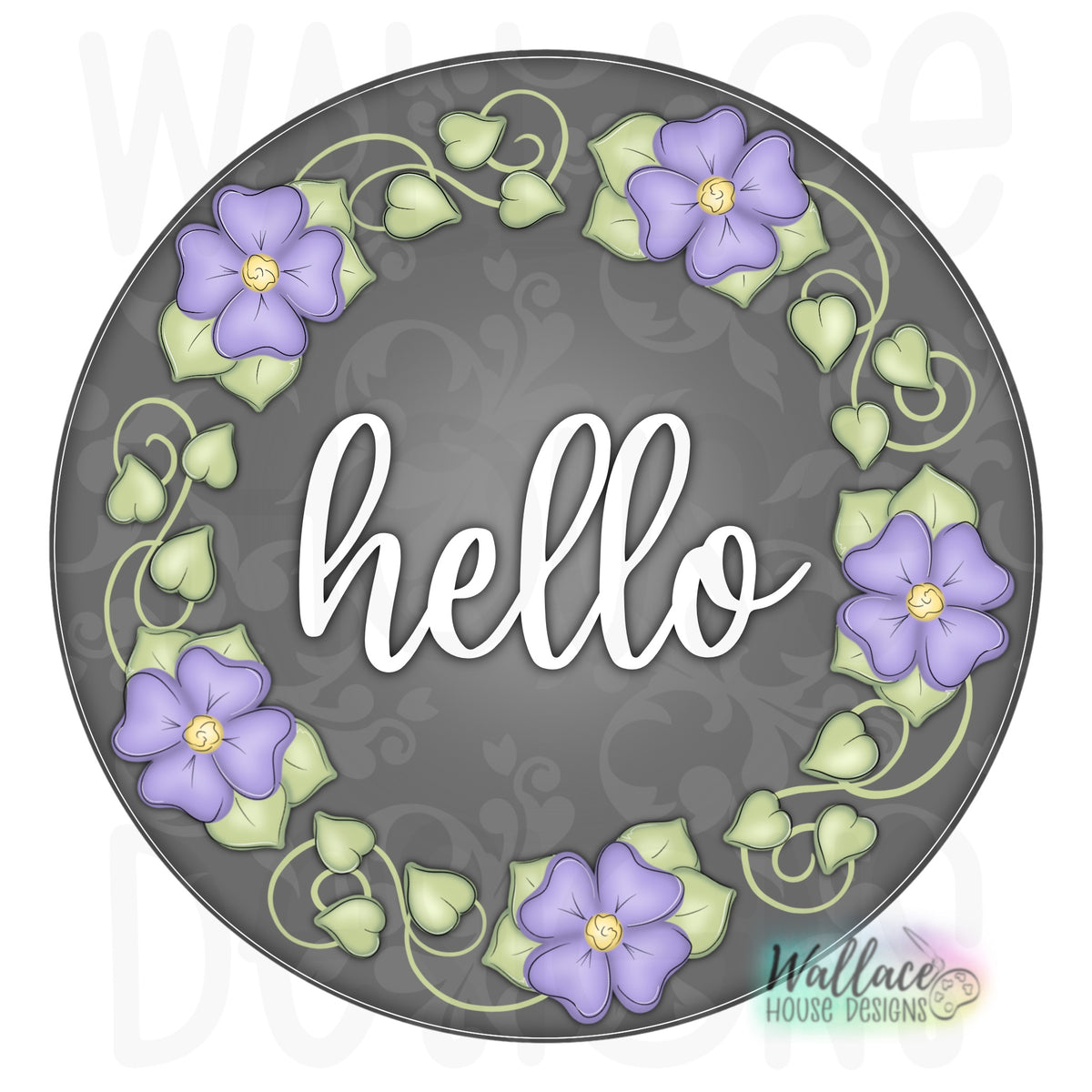 Wreath Full of Posies Round Printable Template – wallacehousedesigns