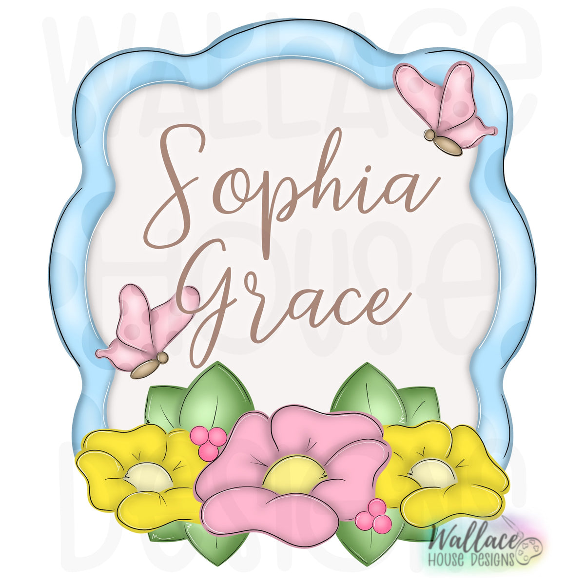 Floral Butterfly Frame Printable Template – wallacehousedesigns