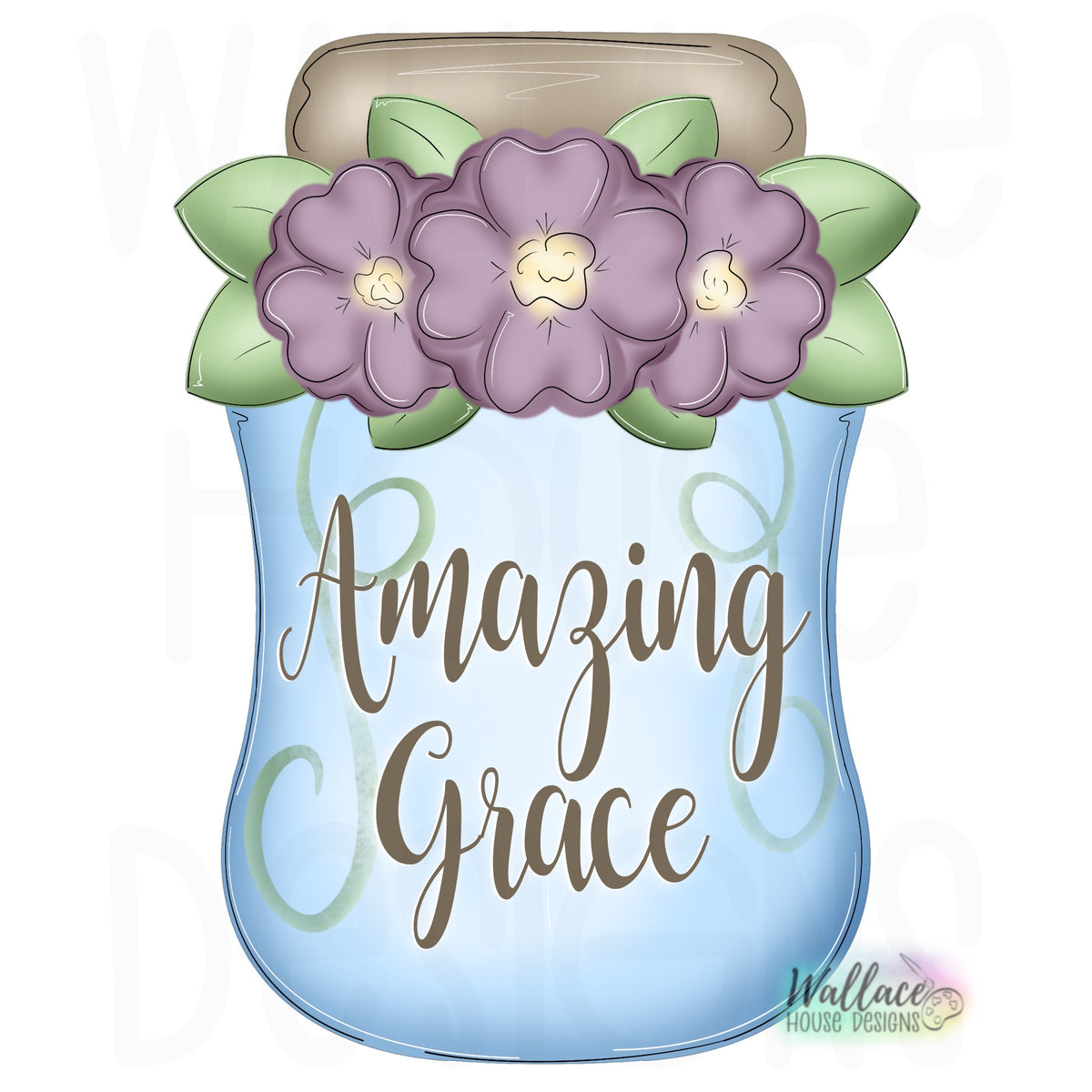 Amazing Grace Fancy Mason Jar Printable Template – wallacehousedesigns