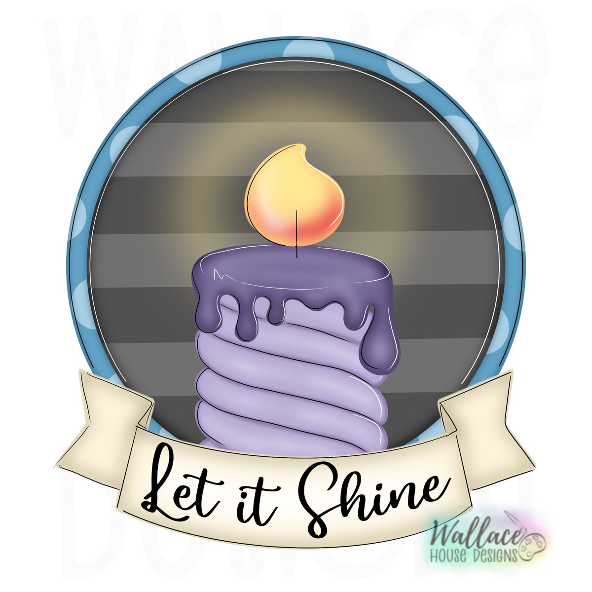 Let it Shine Candle Round Printable Template – wallacehousedesigns