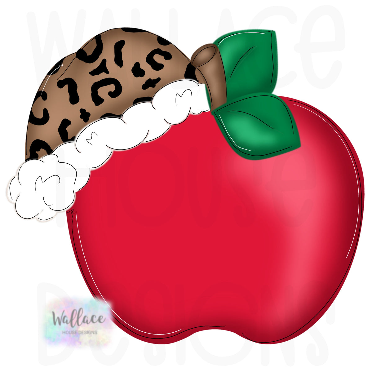Santa Hat Christmas Apple JPEG – wallacehousedesigns