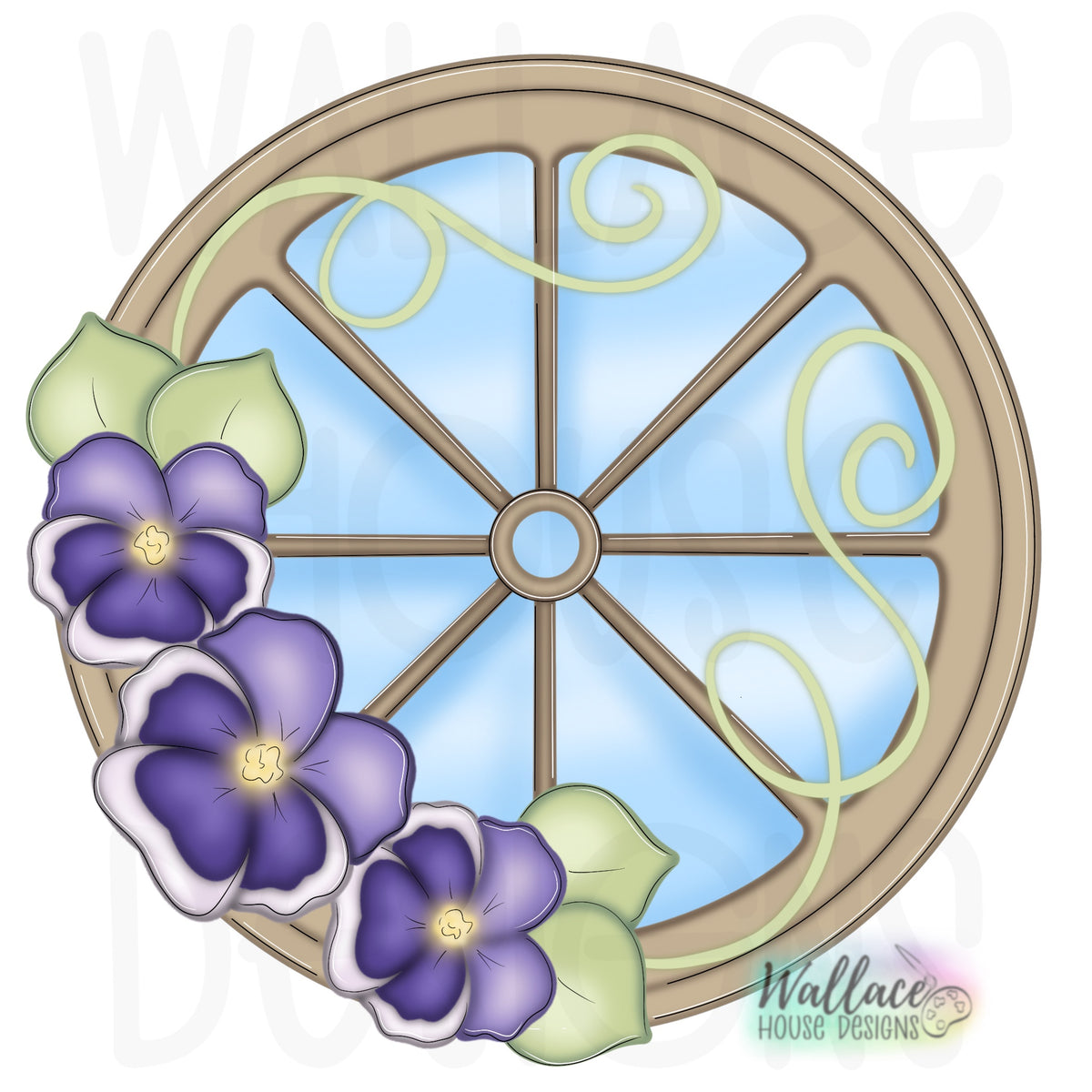 Pansy Wagon Wheel Printable Template – wallacehousedesigns