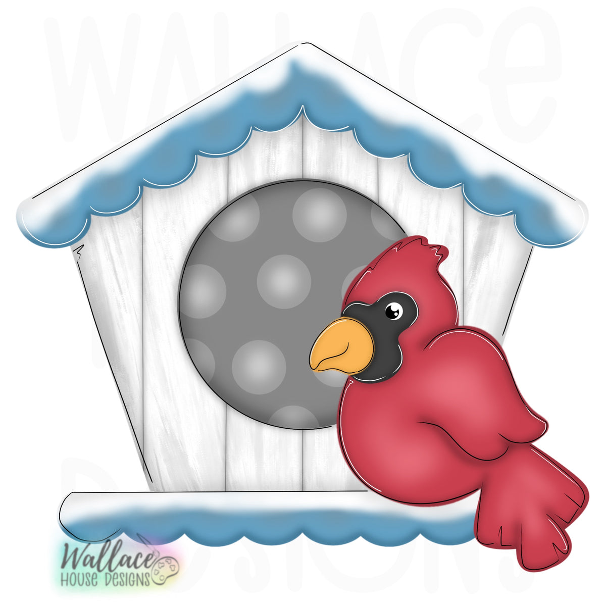 Snowy Cardinal Birdhouse JPEG – wallacehousedesigns