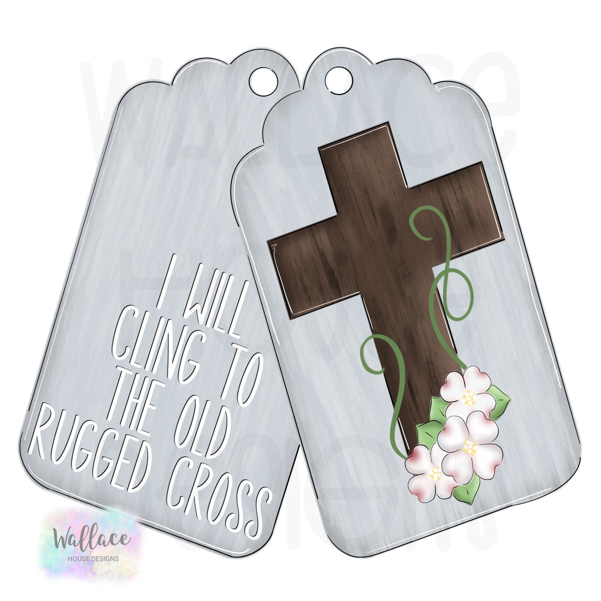 Old Rugged Cross Double Tag Printable Template – wallacehousedesigns