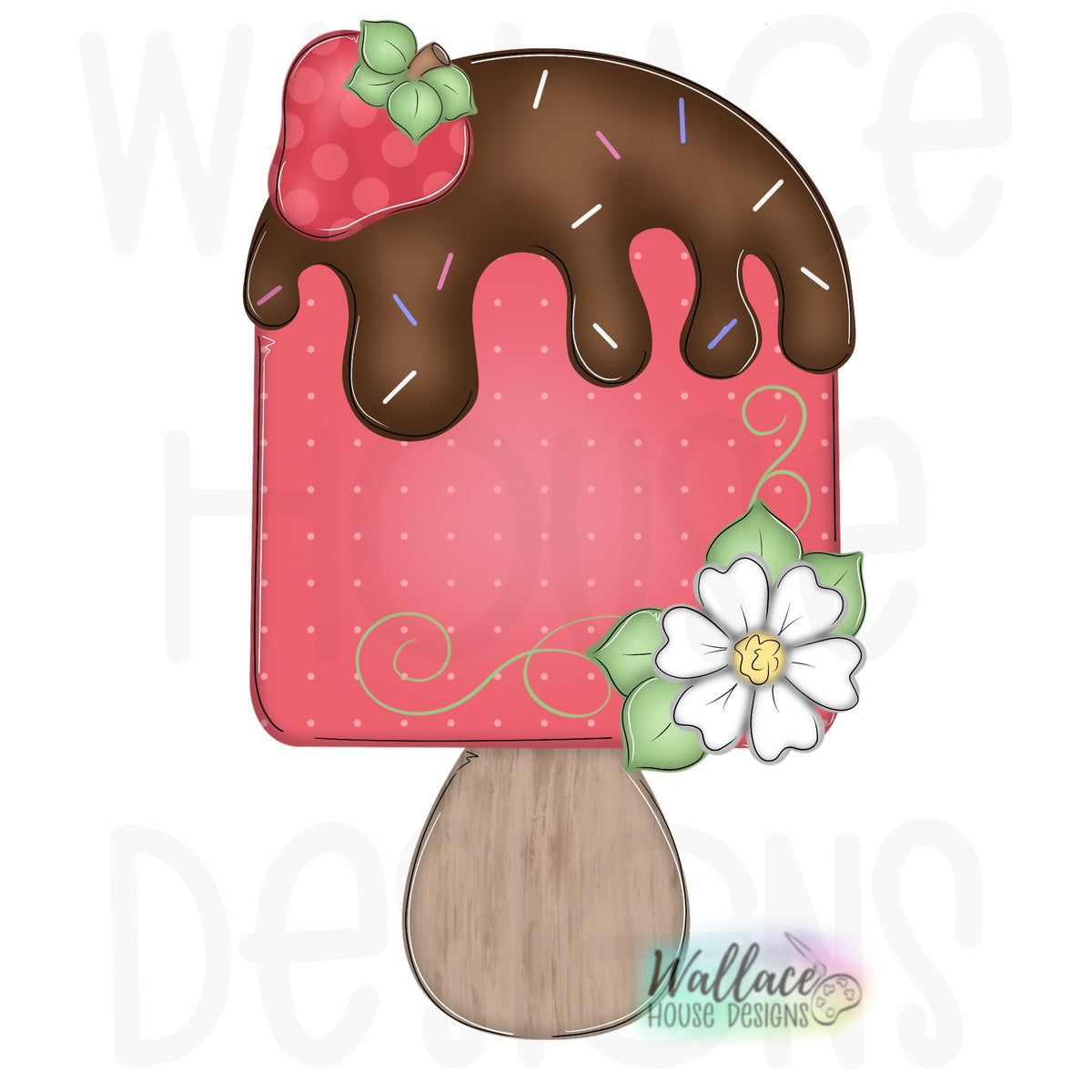 Strawberry Popsicle Printable Template – wallacehousedesigns