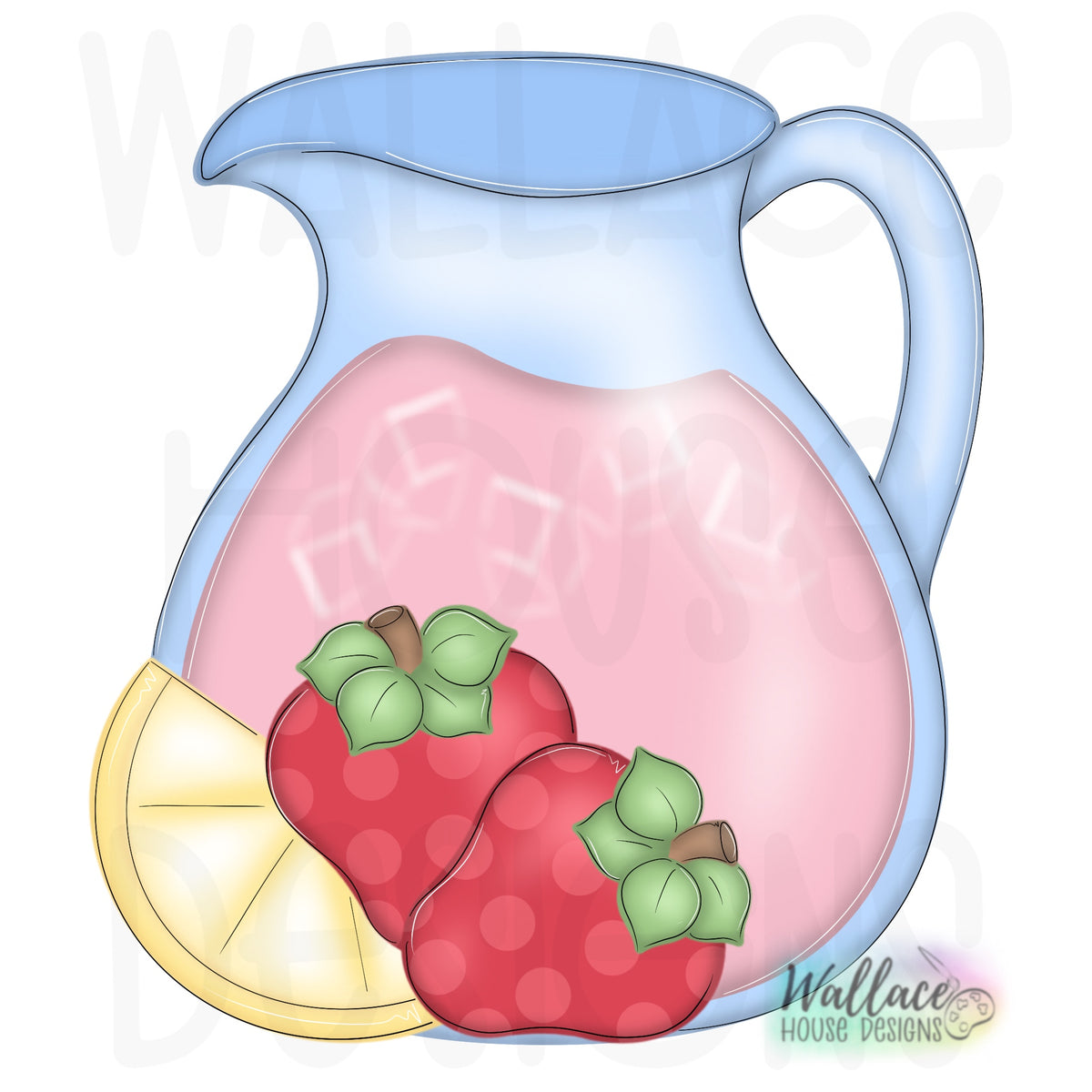 Strawberry Lemonade Pitcher Printable Template – wallacehousedesigns