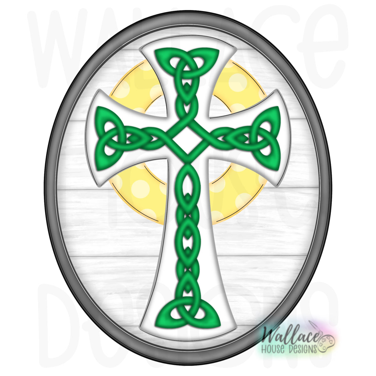 Celtic Cross Oval Frame Printable Template – wallacehousedesigns